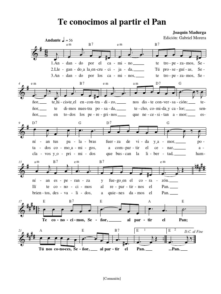 Te Conocimos Al Partir El Pan - Joaquín Madurga | PDF