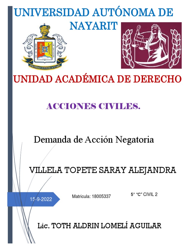 Demanda de Accion Negatoria | PDF Demanda de Accion Negatoria | PDF