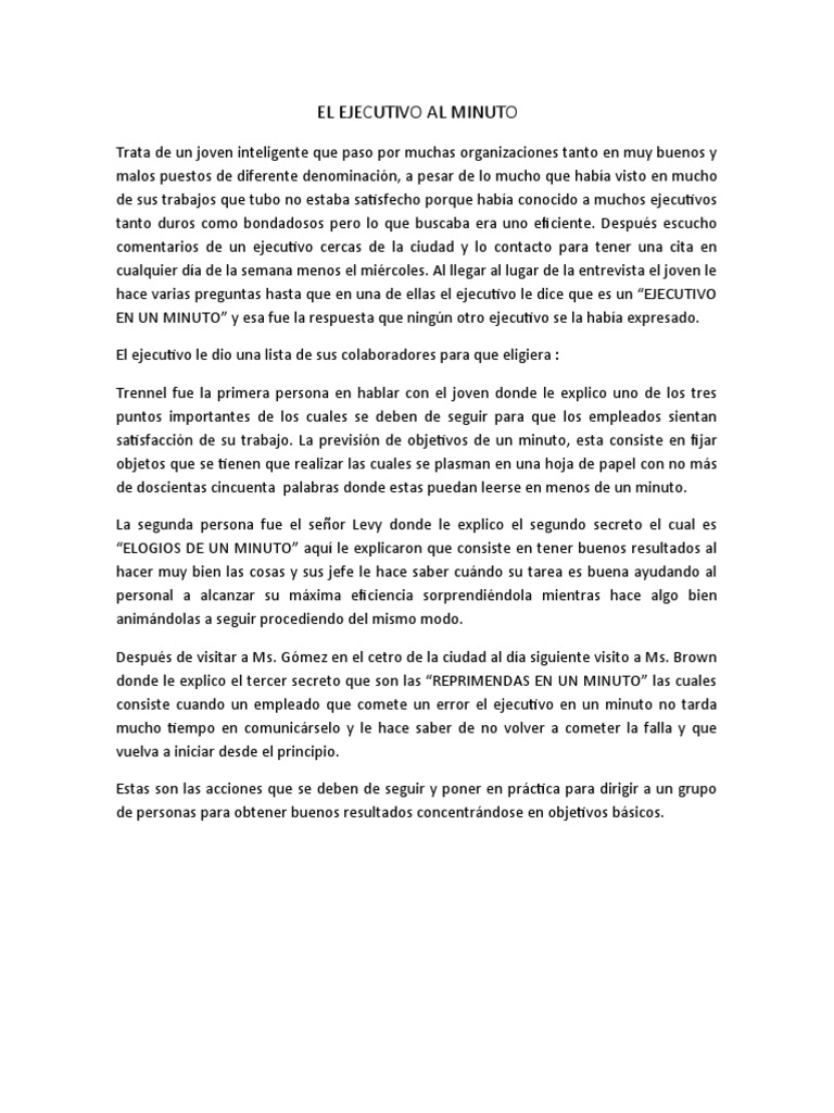 Claves del Ejecutivo en un Minuto | PDF