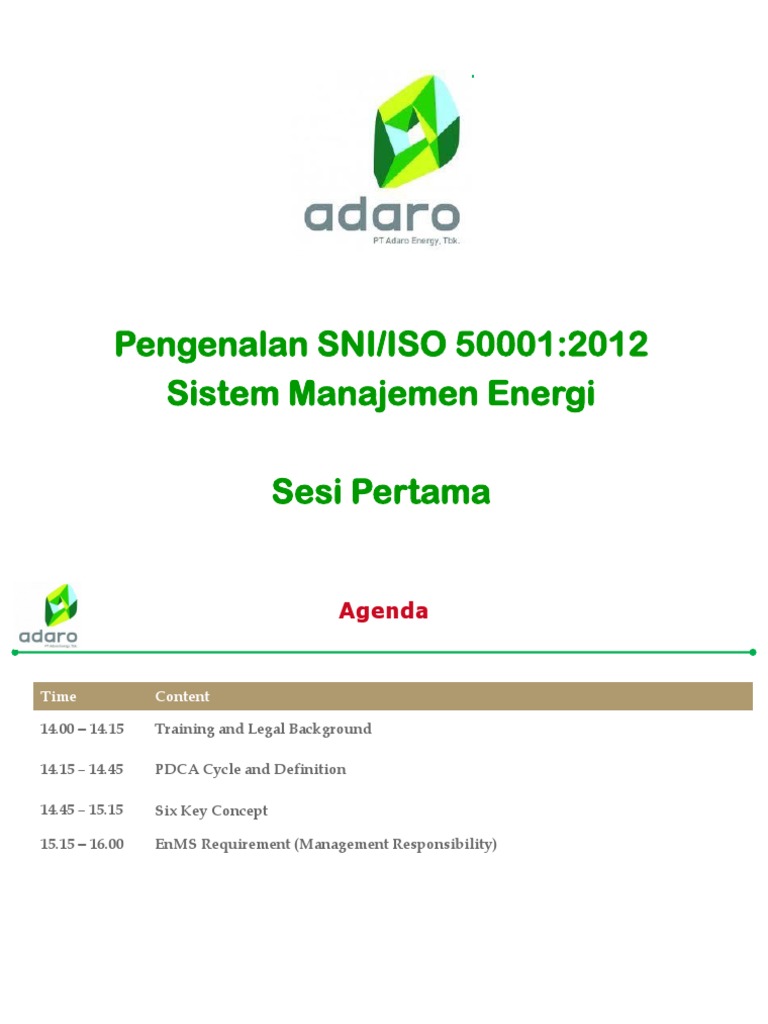 Awareness EnMS ISO 50001 - 2011 - 1st Session | PDF