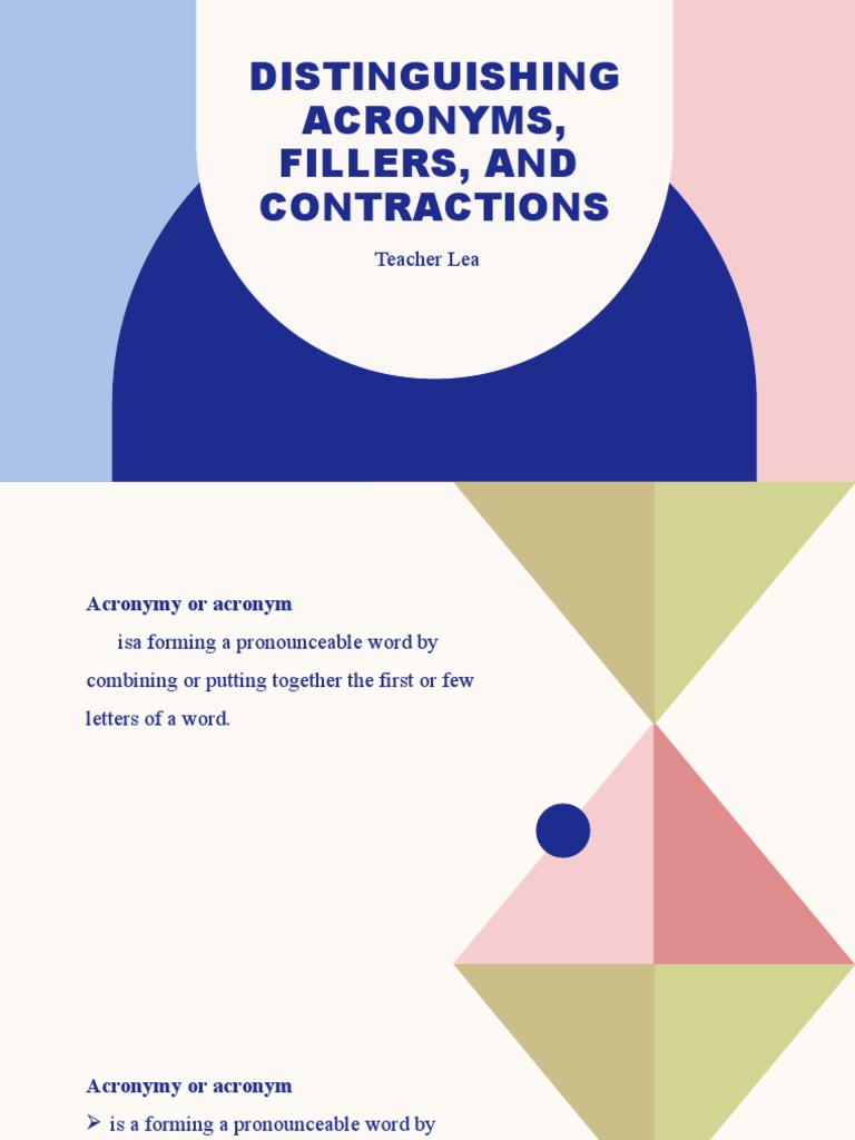 Acronym and Fillers | PDF | Acronym | Semantic Units