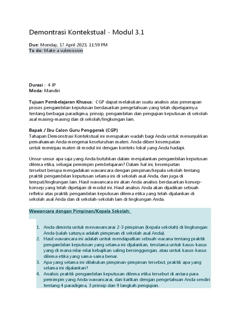 Demontrasi Kontekstual 3.1 | PDF