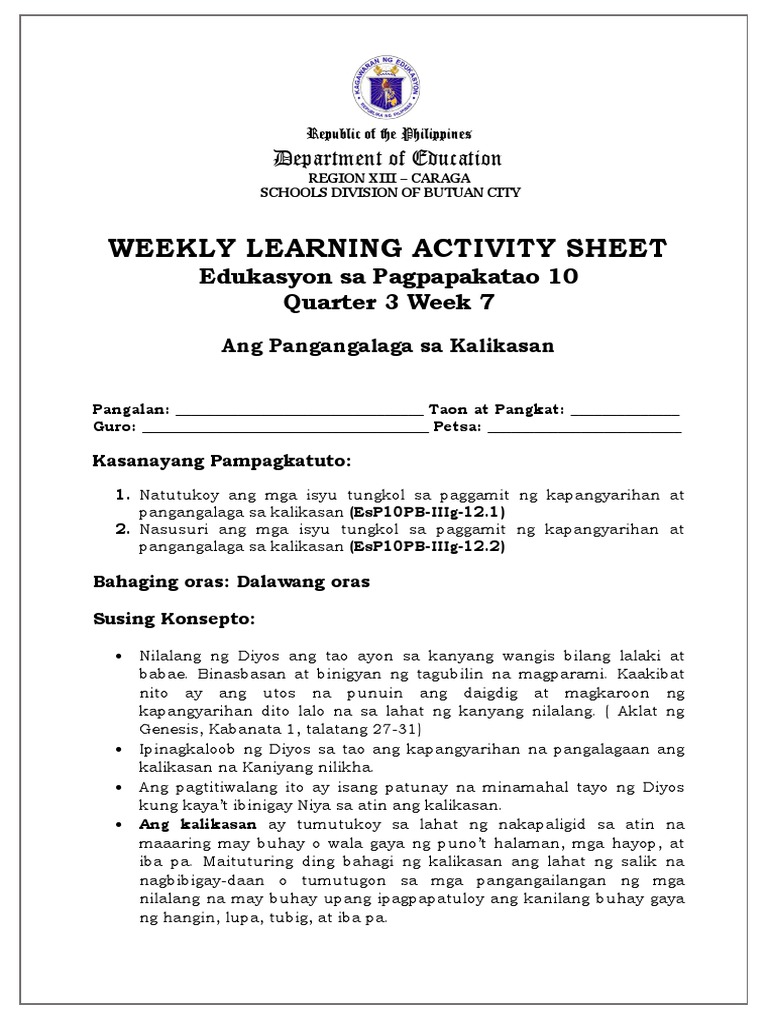 Esp10 Q3 Week 7 | PDF