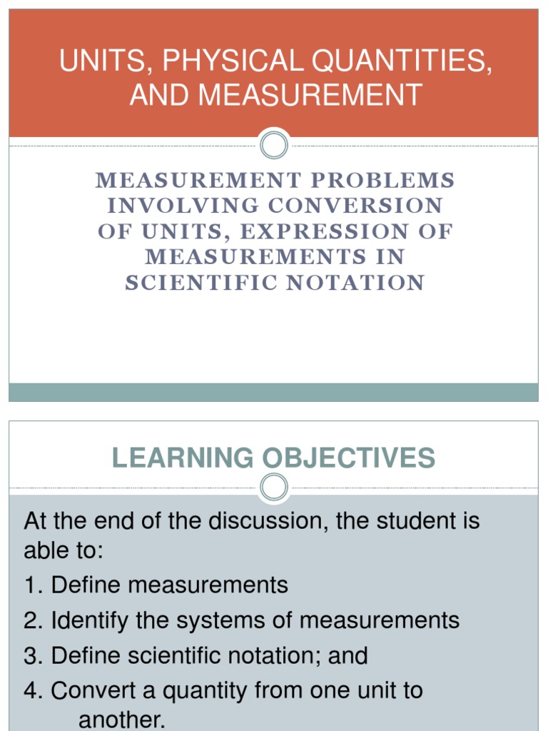 Units, Physical Quantities, and Measurement | PDF | Measurement | International System Of Units