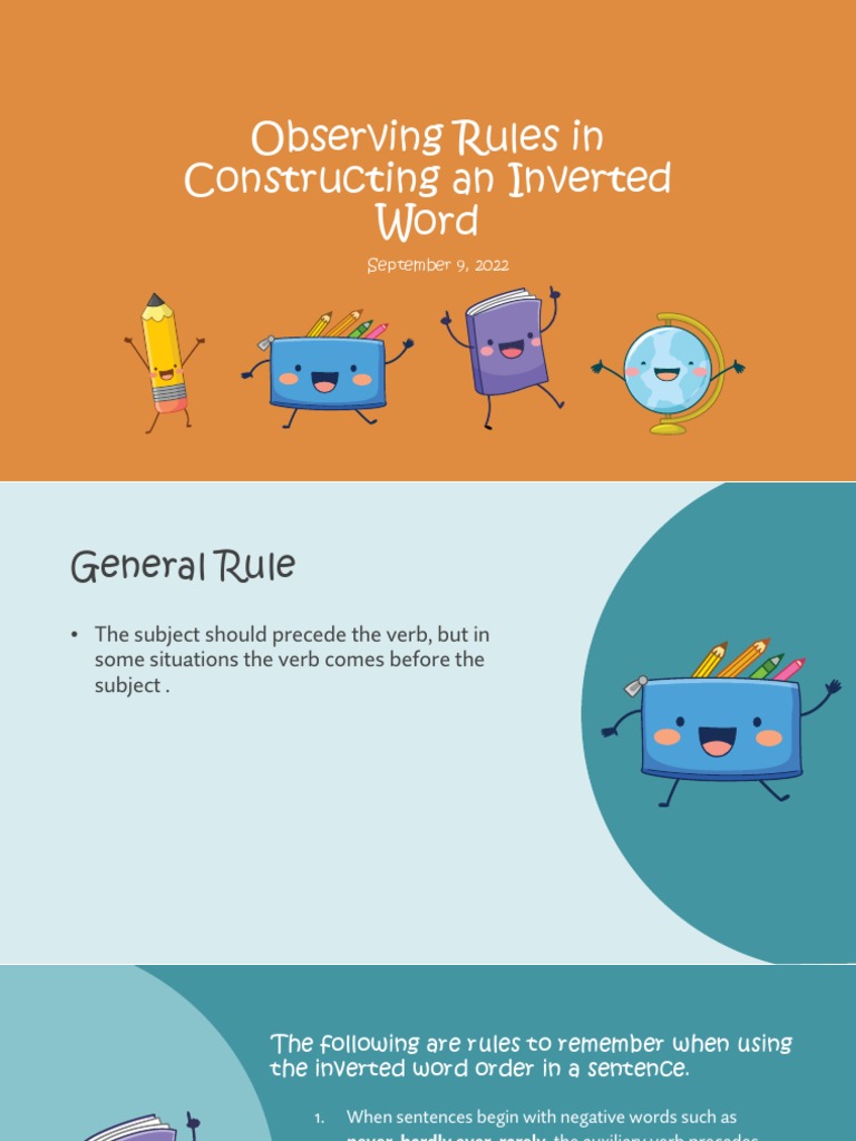 Inverted Word | PDF | Verb | Subject (Grammar)