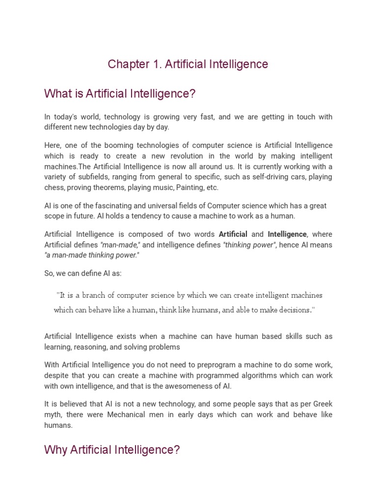 ETI Chapter 1. Artificial Intelligence | PDF | Artificial Intelligence ...