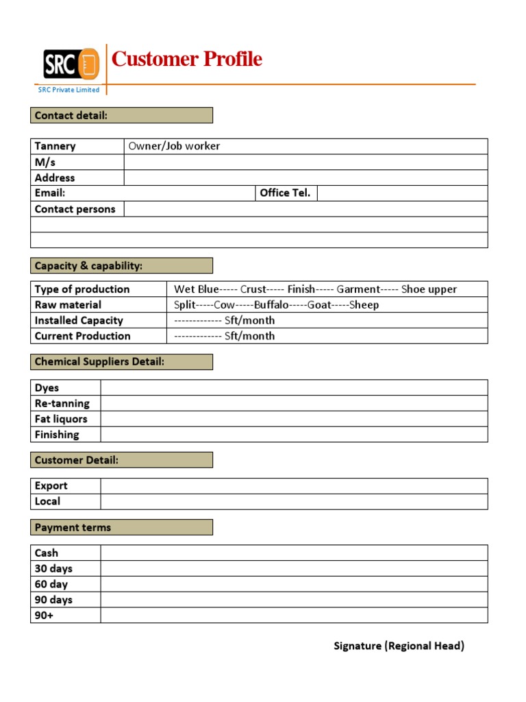 Customer Profile Servay Form | PDF