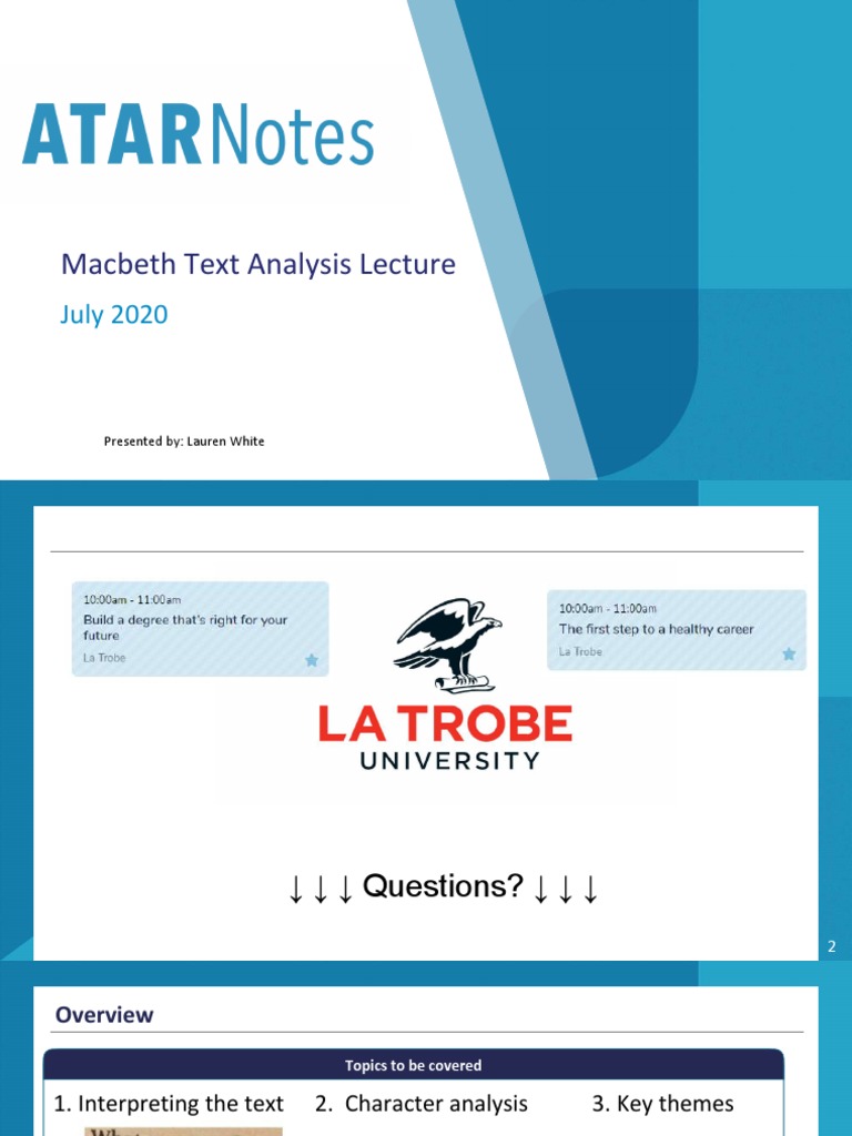 Macbeth Text Analysis Lecture: July 2020 | PDF | Macbeth | Metre (Poetry)