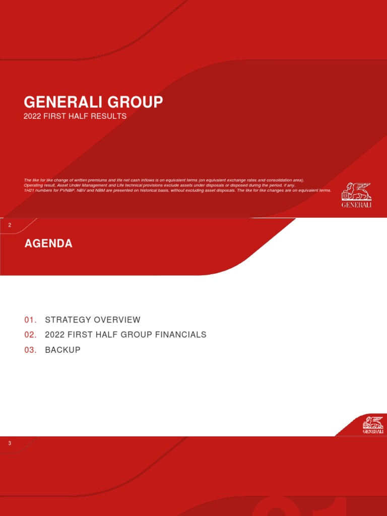 Generali 1H22 Results Presentation | PDF | Expense | Income