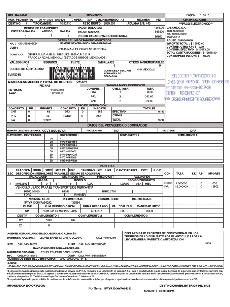 PEDIMENTO 2 | PDF | El comercio internacional | Bancario