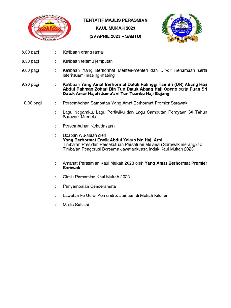 Tentatif Majlis | PDF