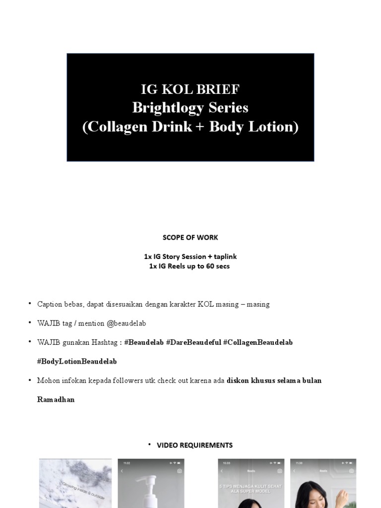 Kolagen dan Lotion Beaudelab Ramadhan | PDF