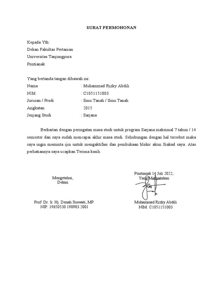 Surat Permohonan | PDF