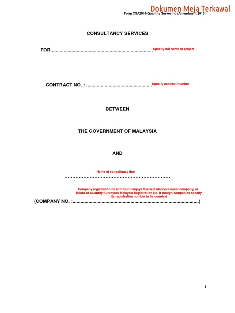 5) Seksyen I - BAHAGIAN C - Form CSA2014-Quantity Surveying (Amendment ...