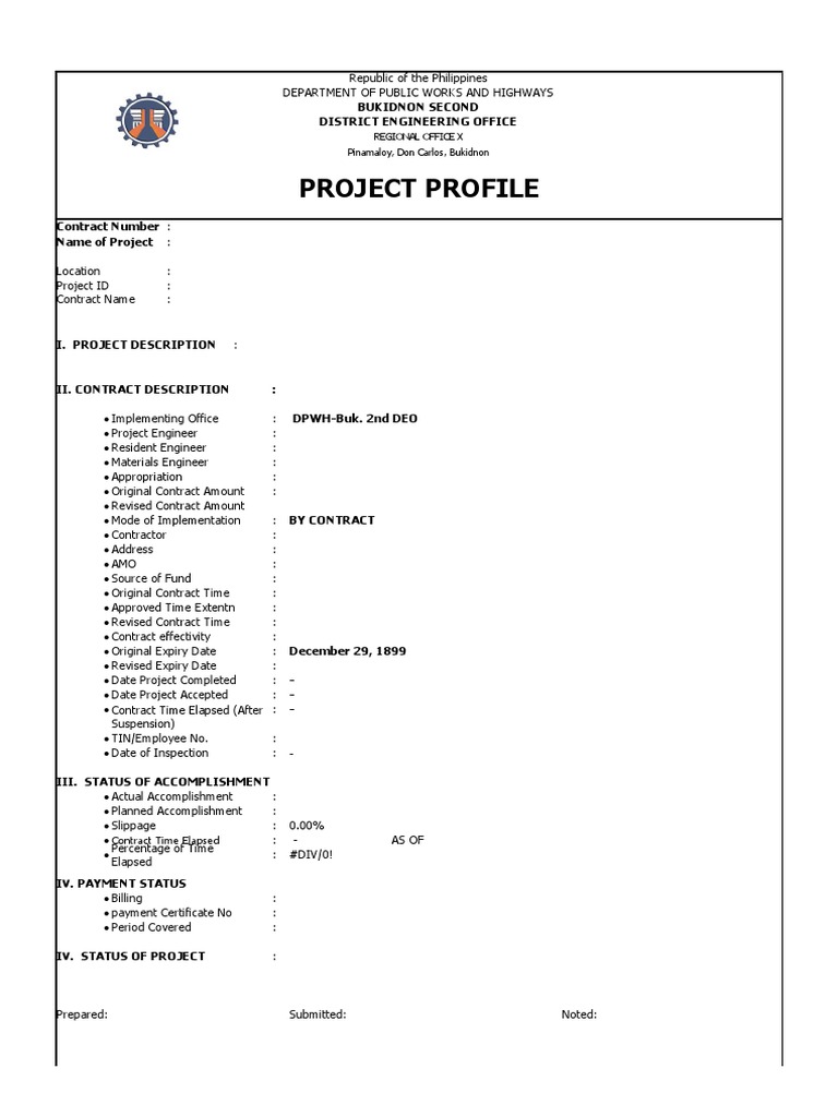 DPWH Bukidnon Second District Engineering Office Project Profile for ...