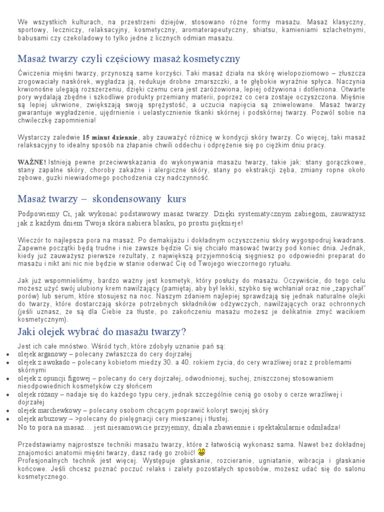 Techniki Masażu | PDF