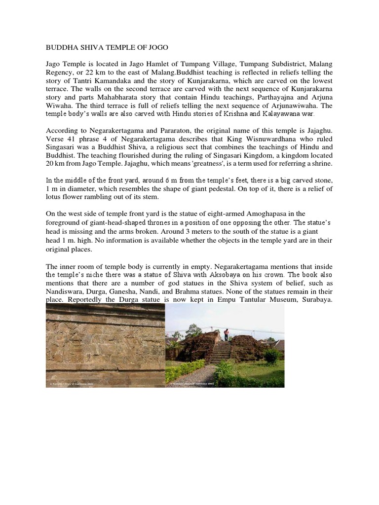 Jago Temple: A Shiva-Buddhist Shrine | PDF