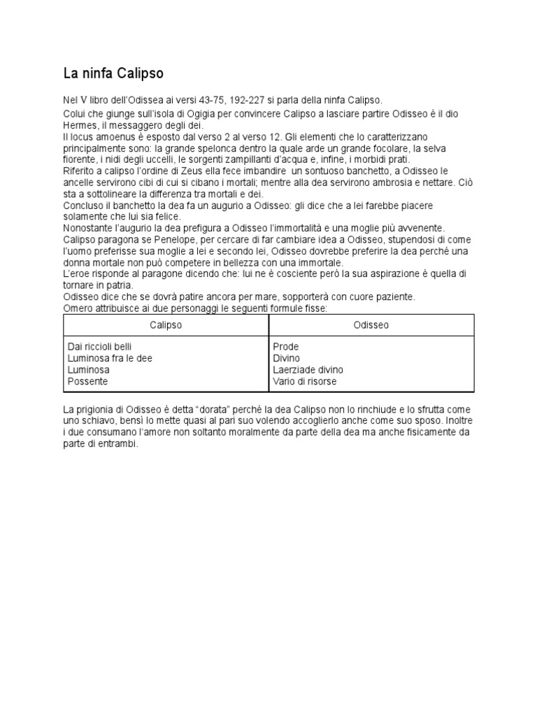 la ninfa calipso | PDF