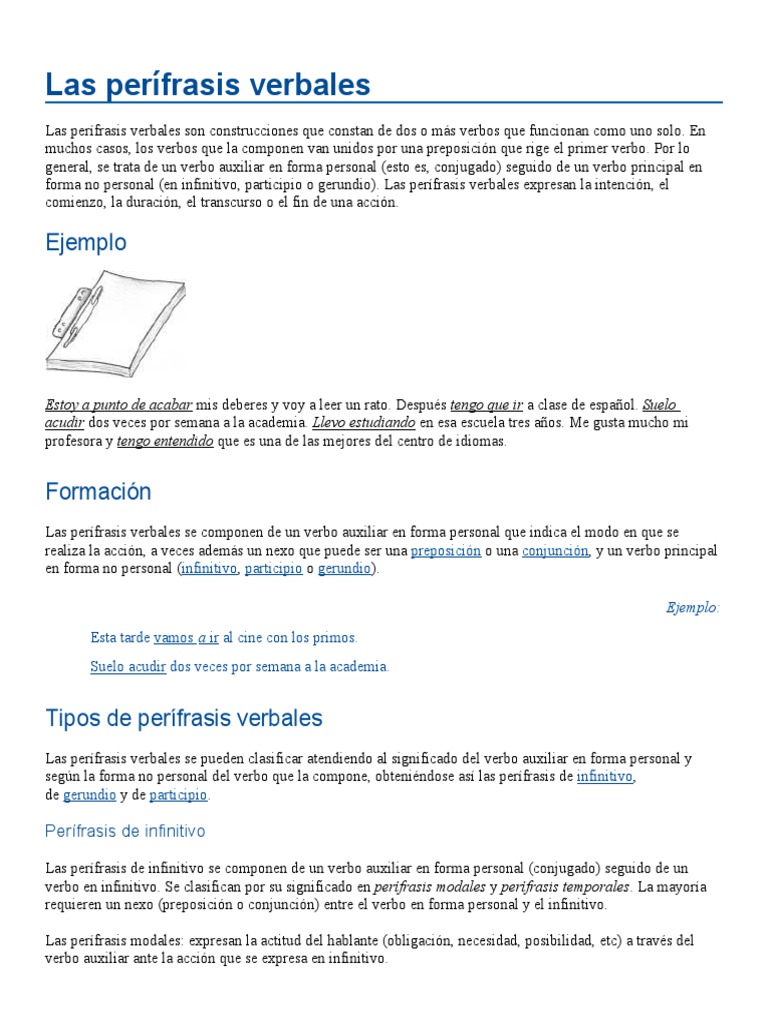Las Perífrasis Verbales: Ejemplo | PDF | Verbo | Unidades Semánticas