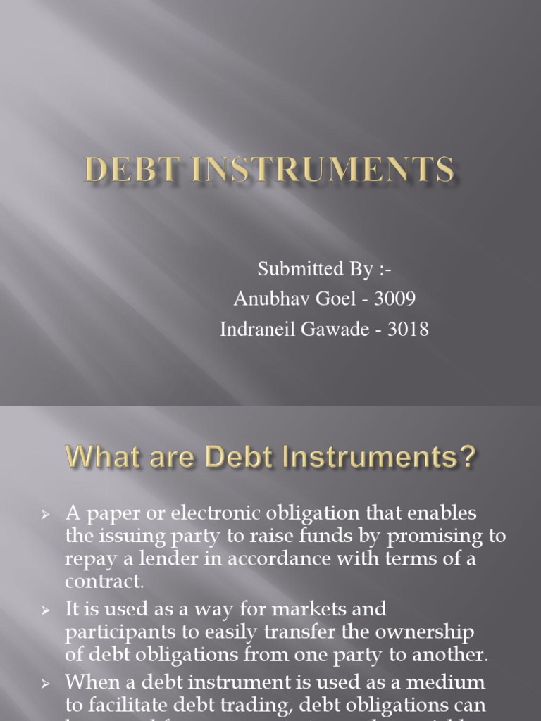 Debt Instruments | PDF | Bonds (Finance) | Securities (Finance)