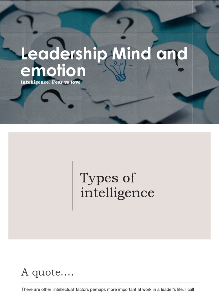 VCL-7-Leadership Mind and Emotion | PDF | Leadership | Emotional ...