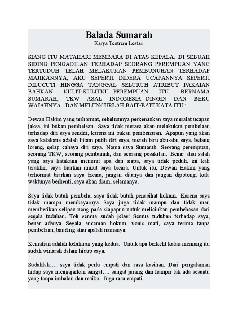 Balada Sumarah | PDF