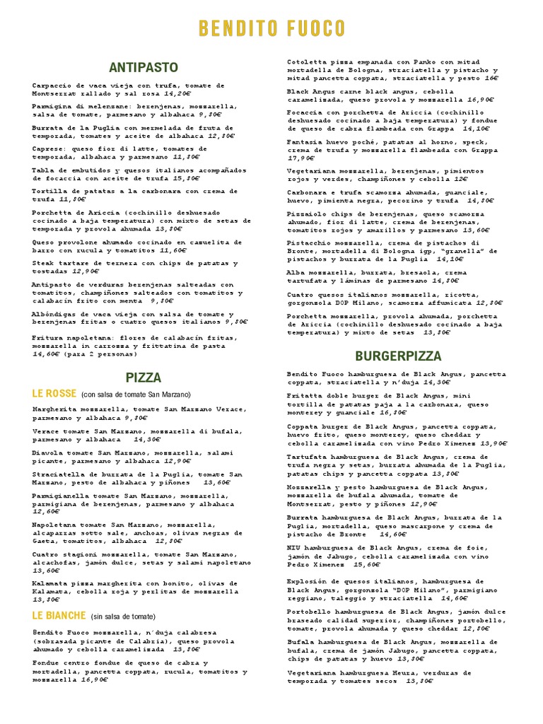 CARTA BENDITO FUOCO - ABRIL - 2web | PDF | Pizza | pesto