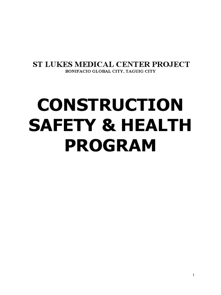 Safety Plan and Program - CSHP | PDF