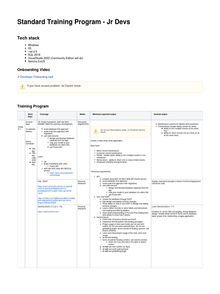 Standard Training Program JrDevs | PDF | Databases | Entity Framework