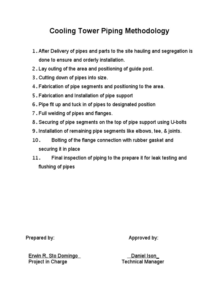 Cooling Tower Piping Methodology | PDF