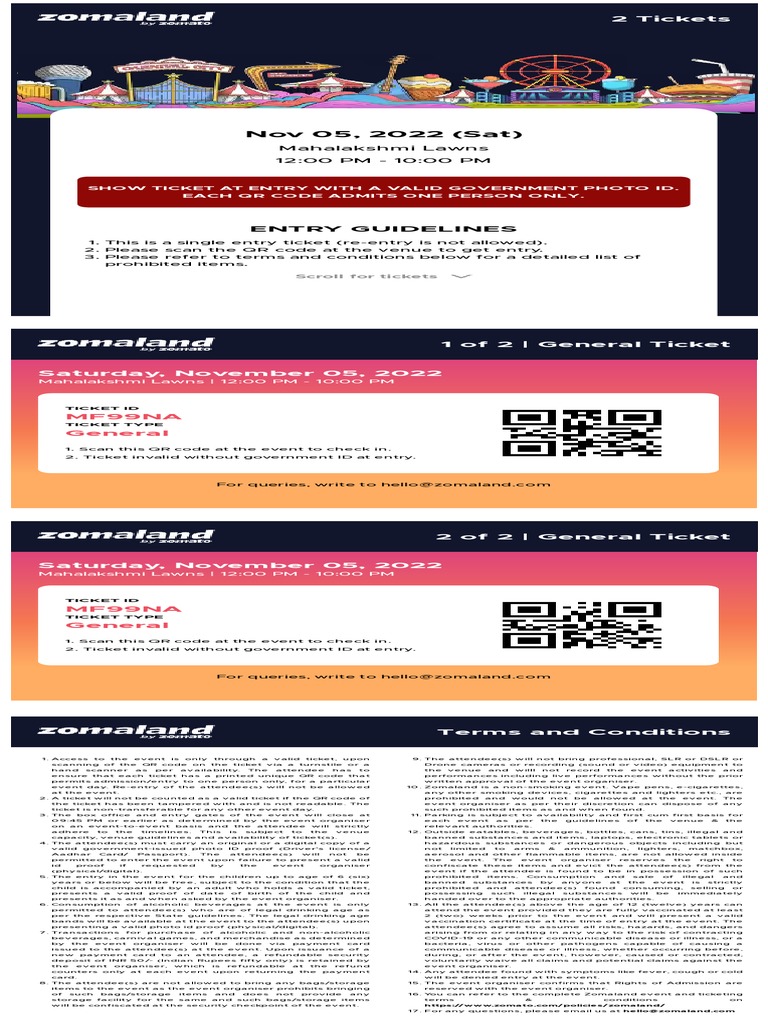 Zomaland Tickets B255b4eb | PDF | Alcoholism | Qr Code