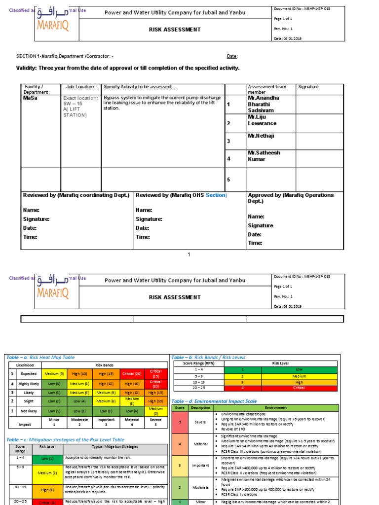 Risk Assessment for Bypass System to Mitigate Leaking Pump Discharge ...