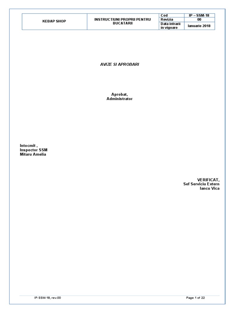 IP SSM 18 Bucatarie | PDF