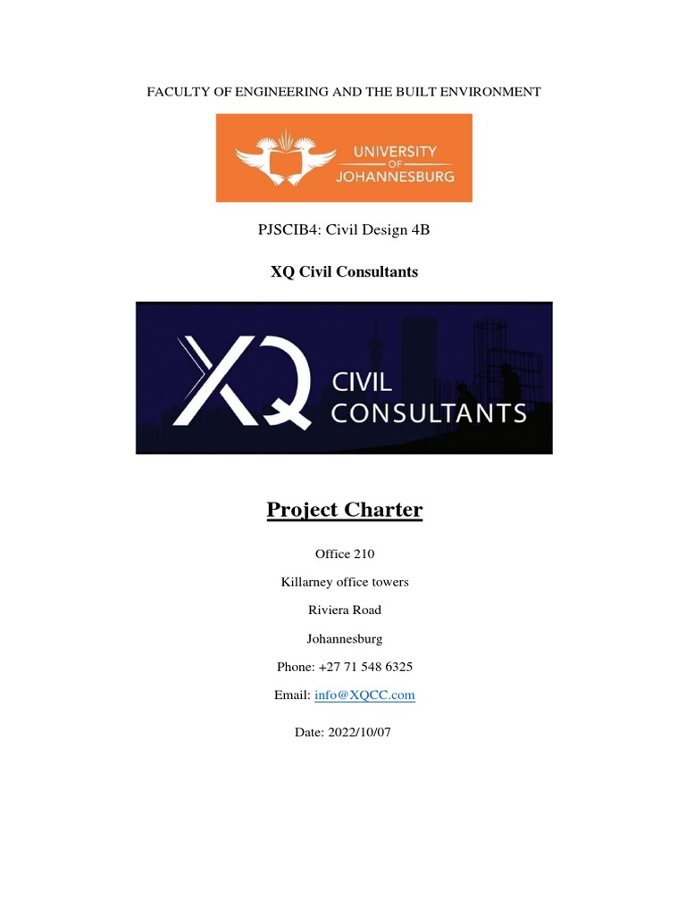 Project Charter for UJ Parking Design | PDF | Civil Engineering ...
