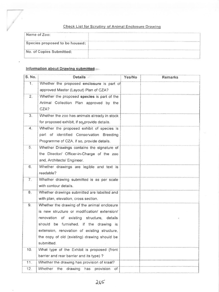 Checklist For Drawings of Enclosure G-11 A | PDF