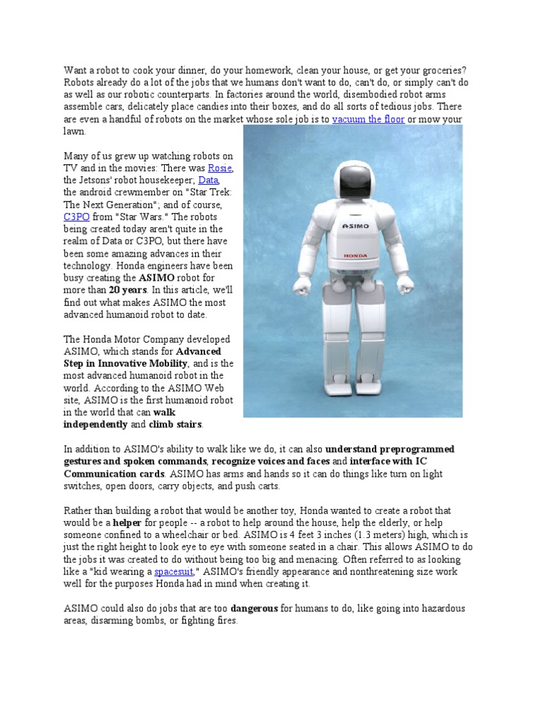 Asimo | PDF | Walking | Robot
