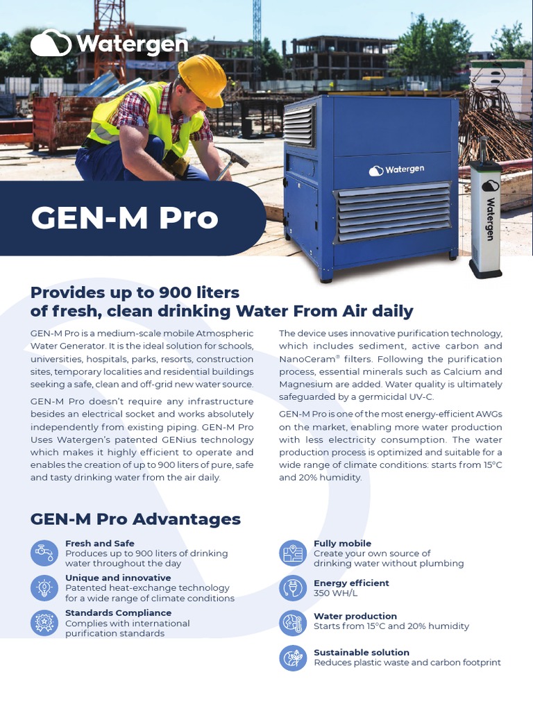 GEN M Pro Brochure | PDF | Water Purification | Water