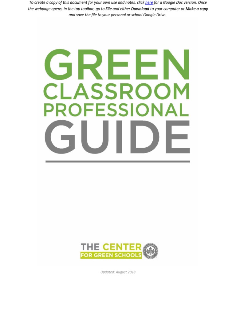 Getting Started as a Green Classroom Professional: An Introduction to Key Concepts and Resources ...
