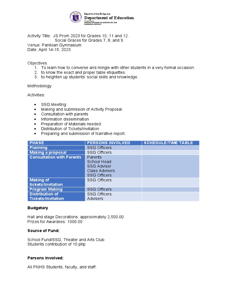 Activity Prop | PDF | Prom