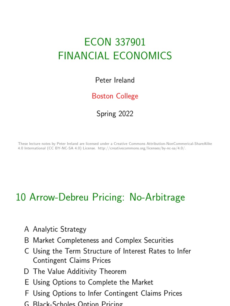 ECON 337901 Financial Economics: Peter Ireland | PDF | Finance & Money ...