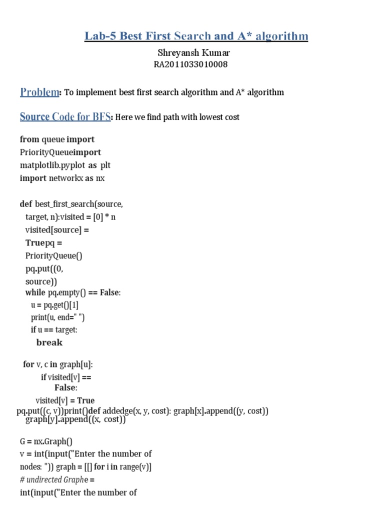 EXP-5 Rimendra RA2011033010064 | PDF | Graph Theory | Computational ...