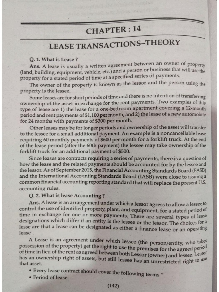 Lease - Theory Only | PDF
