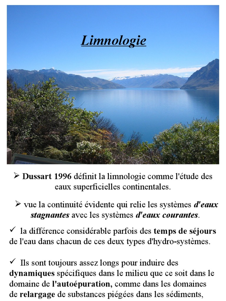 Limnologie | PDF | Lac | Ion