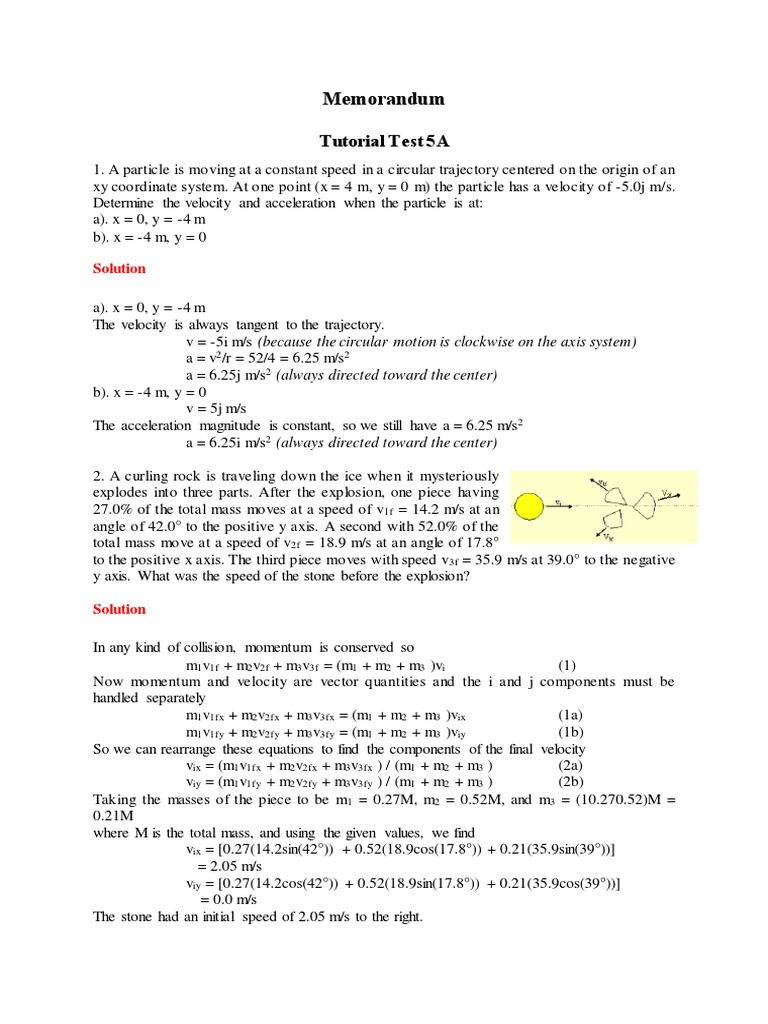 Circular Motion and Collision Analysis | PDF | Acceleration | Velocity