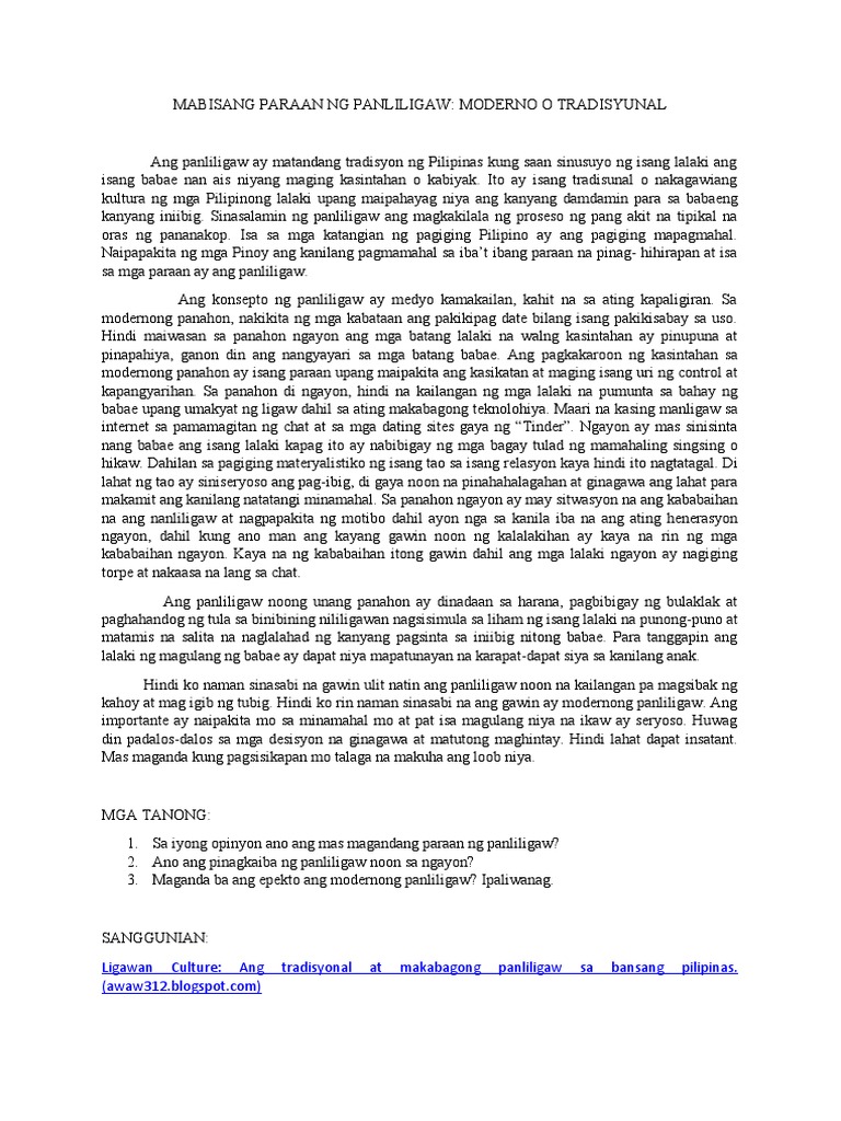 Ligawan Culture: Ang Tradisyonal at Makabagong Panliligaw Sa Bansang ...