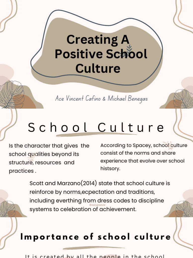 Creating A Positive School Culture | PDF | Behavior Modification ...