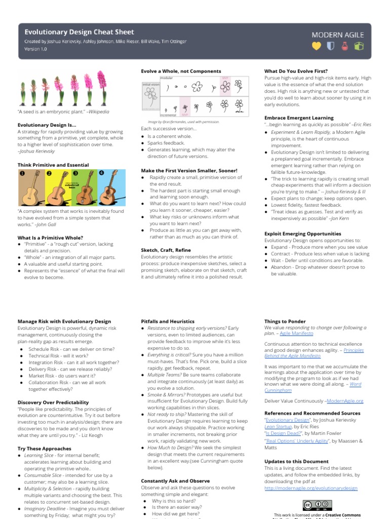 Evolutionary Design Cheat Sheet | PDF | Agile Software Development ...