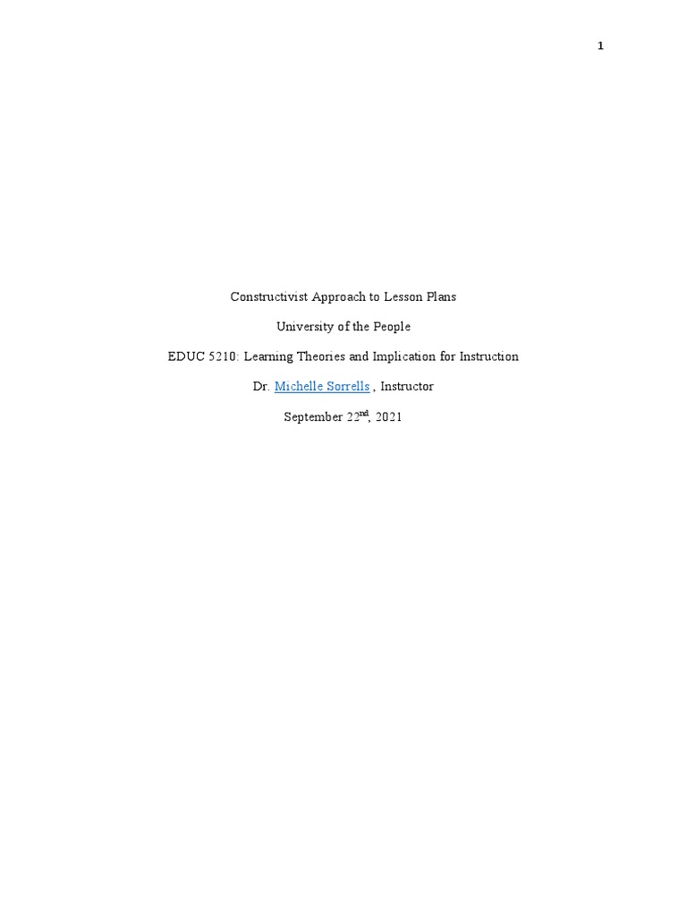 A Constructivist Approach To Lesson Plans | PDF | Constructivism ...