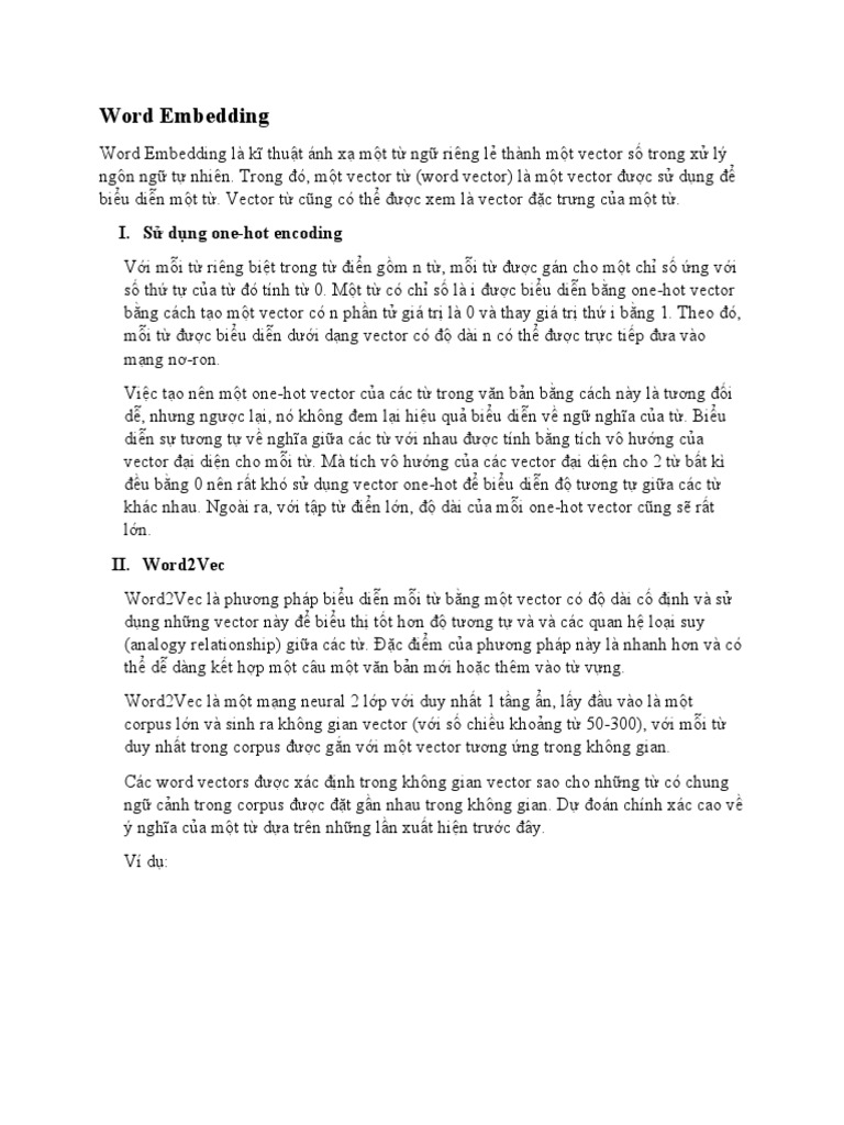 Word Embedding: I. S D NG One-Hot Encoding | PDF