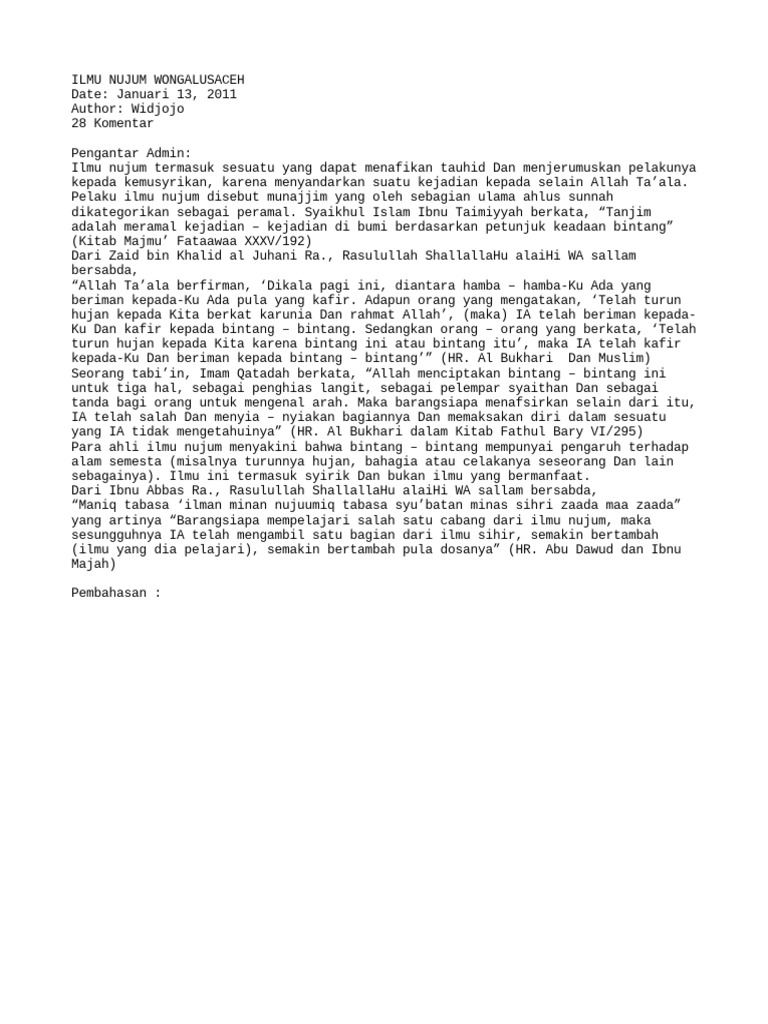 Ilmu Nujum | PDF